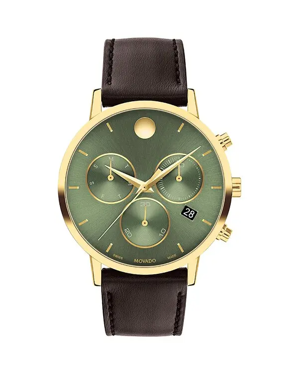 Movado Museum Classic Chronograph Watch - Green/brown