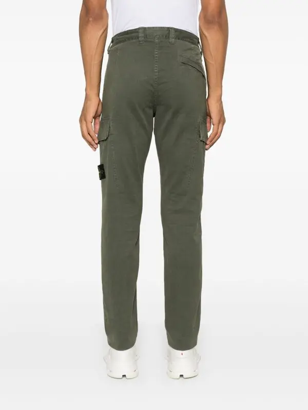 Stone Island Organic Cotton Twill Trousers - Green