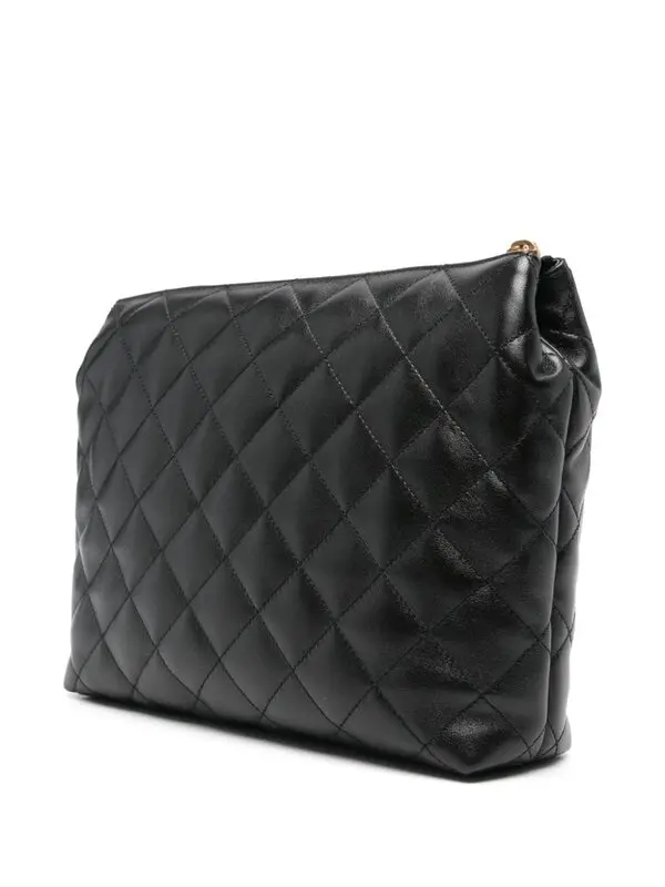 Saint Laurent Cassandre Quilted Makeup Bag - Black