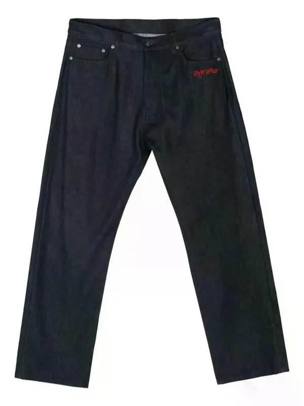 Off-White Embroidered Logo Jeans