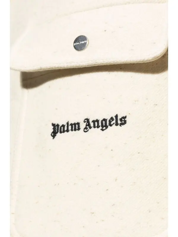 Palm Angels Logo-embroidered Buttoned Shirt Jacket - White