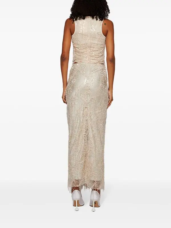 Christopher Esber Encased Beaded Ivy Disconnect Dress In Neutrals - 40% Off  | Editorialist