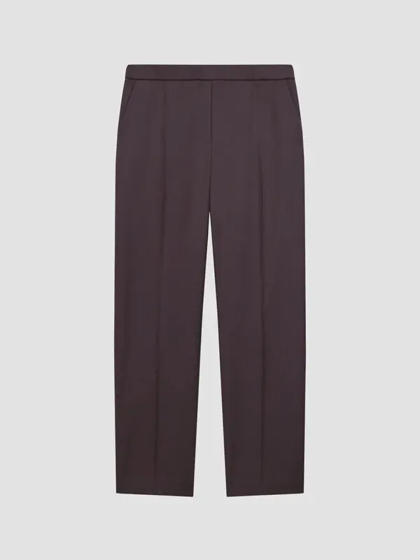 Theory Treeca Wool Crop Trousers - Cacao