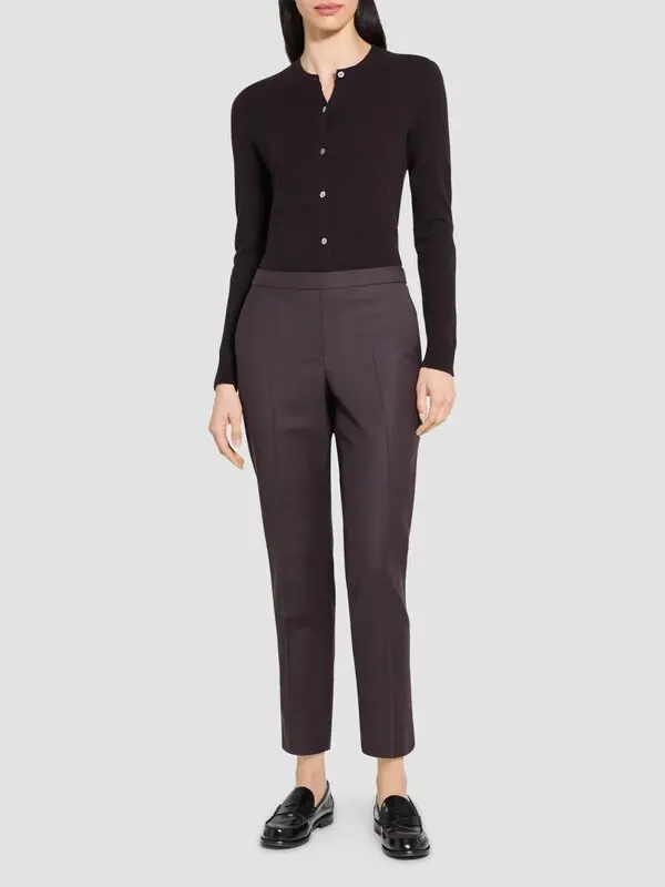 Theory Treeca Wool Crop Trousers - Cacao