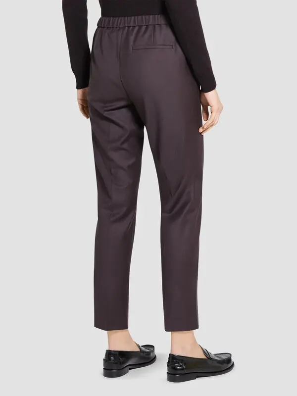 Theory Treeca Wool Crop Trousers - Cacao