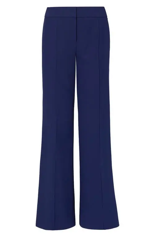 MILLY Nash Wide Leg Cady Pants - Navy