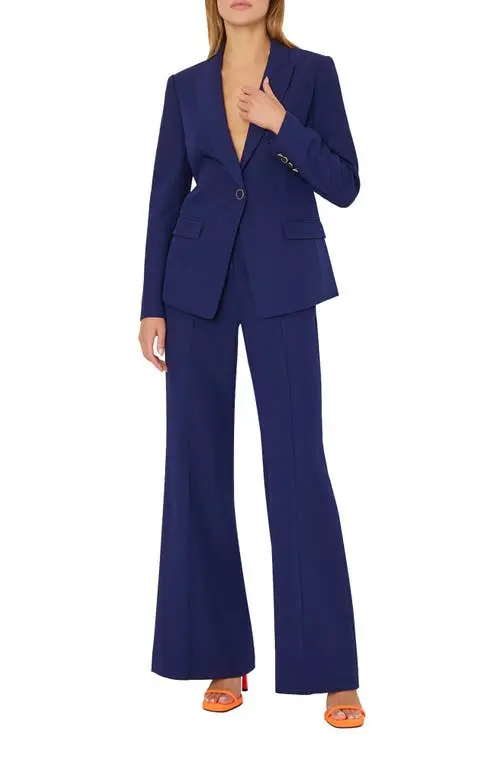 MILLY Nash Wide Leg Cady Pants - Navy