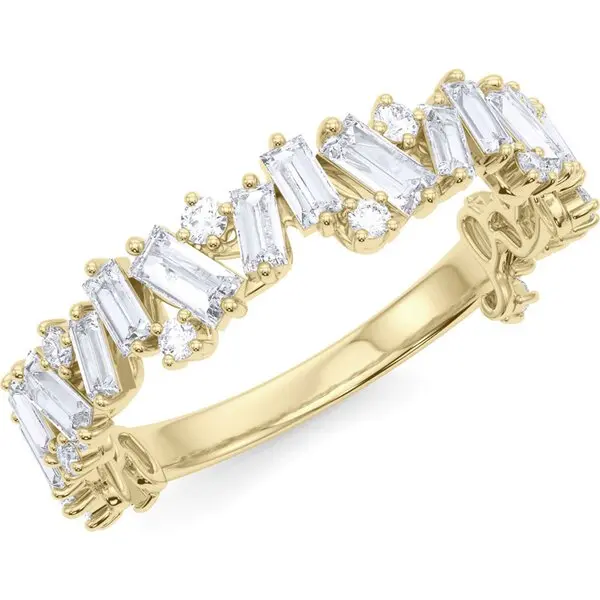 HAUTECARAT Radiant Cut Lab Grown Diamond 18k Gold Eternity Ring - 18k Yellow Gold
