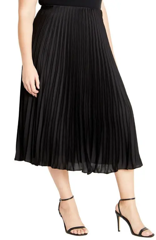 City Chic Selena Pleated Midi Skirt