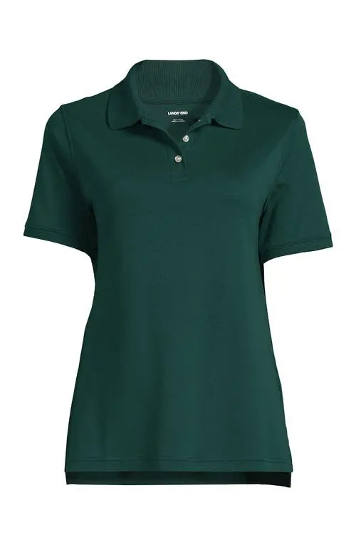 LANDS' END School Uniform Short Sleeve Interlock Polo Shirt - Evergreen