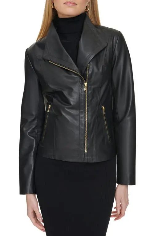 Cole Haan Leather Moto Jacket
