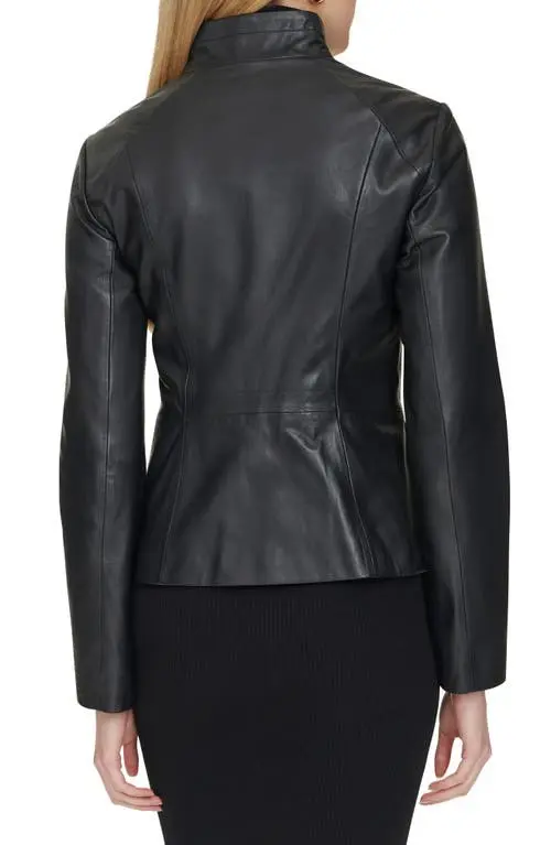 Cole Haan Leather Moto Jacket