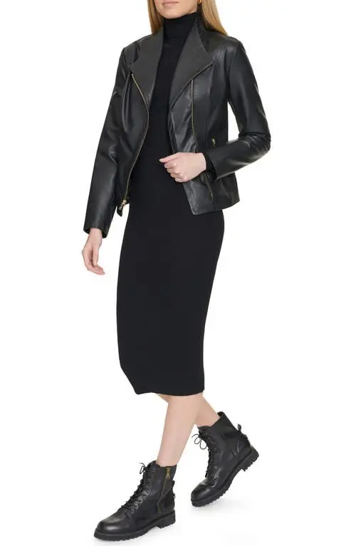 Cole Haan Leather Moto Jacket