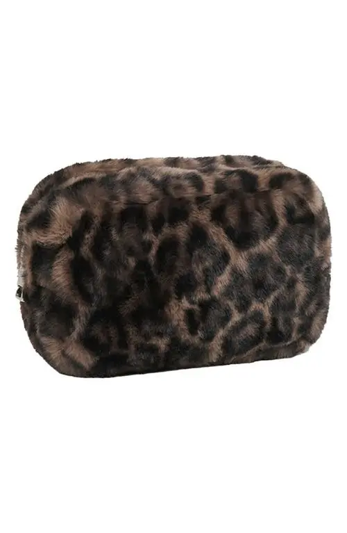 Apparis Noor Printed Faux Fur Pouch - Dark Leopard