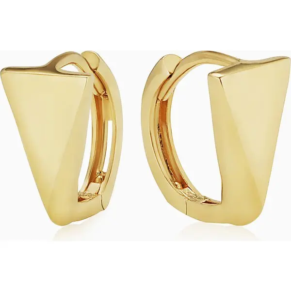 ORADINA 14k Prism Huggie Earrings - Yellow Gold