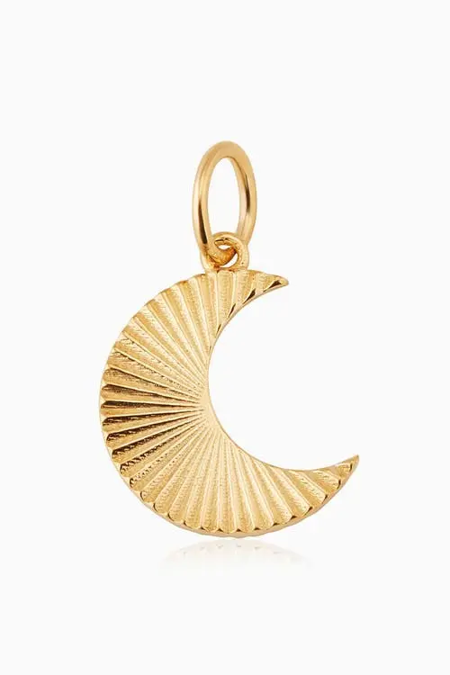 ORADINA 14k Moonburst Charm Pendant - Yellow Gold