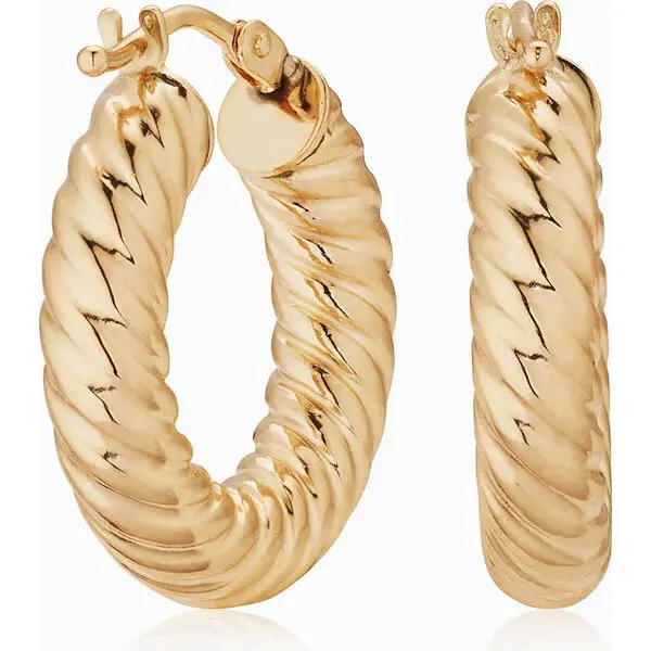 ORADINA 14k Goddess Bold Hoop Earrings - Yellow Gold
