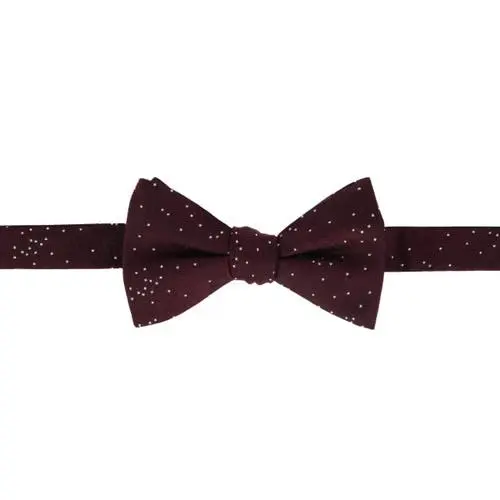 Trafalgar Mystere Metallic Polka Dot Silk Bow Tie - Red