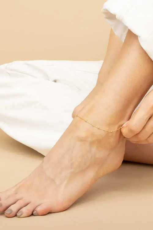 ORADINA 14k Ball Anklet