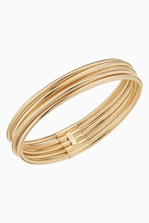 ORADINA 14k Mesh Stack Bracelet - Yellow Gold