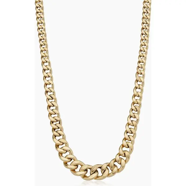 ORADINA 14k Curb Graduated Necklace - Yellow Gold