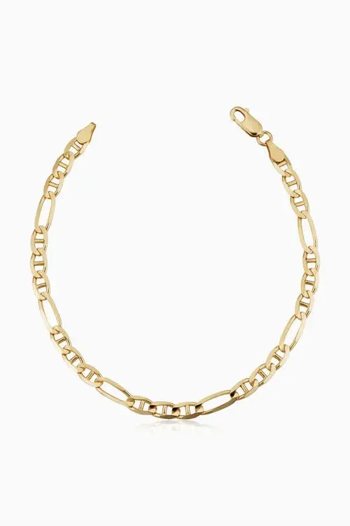 ORADINA 14k Figarucci Link Bracelet - Yellow Gold