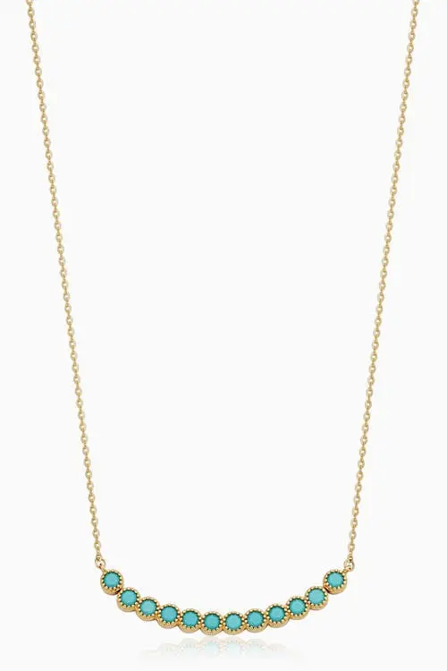 ORADINA 14k Turquoise Pendant Necklace - Yellow Gold