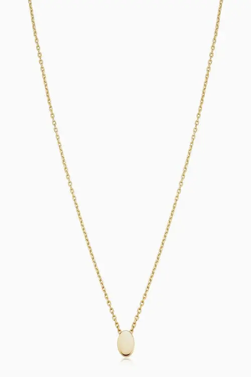 ORADINA 14k Sweet Oval Pendant Necklace - Yellow Gold