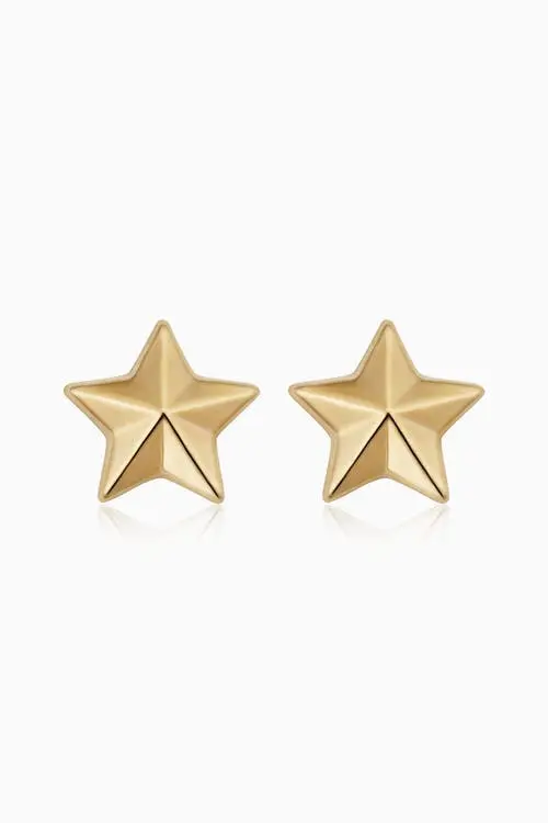 ORADINA 14k Star Stud Earrings - Yellow Gold