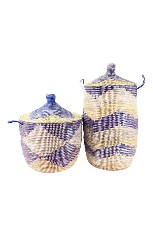 MBARE Dou Lid Storage Basket Chevron