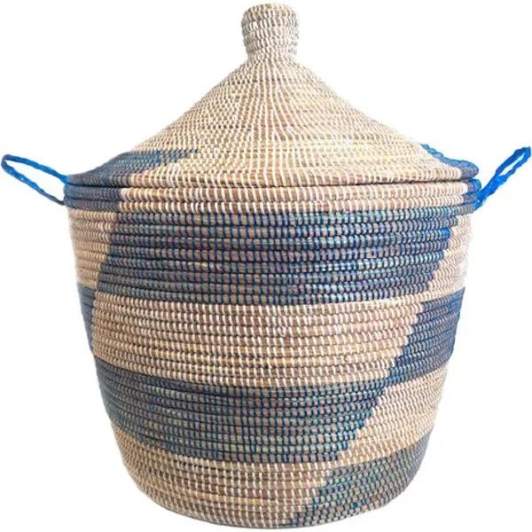 MBARE Dou Lid Storage Basket Stripe Low Storage