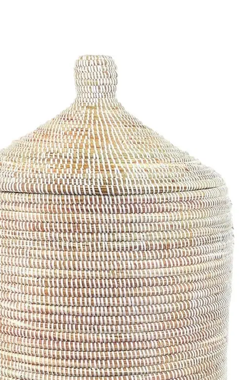 MBARE Dou Lid Storage Basket Monochrome - White