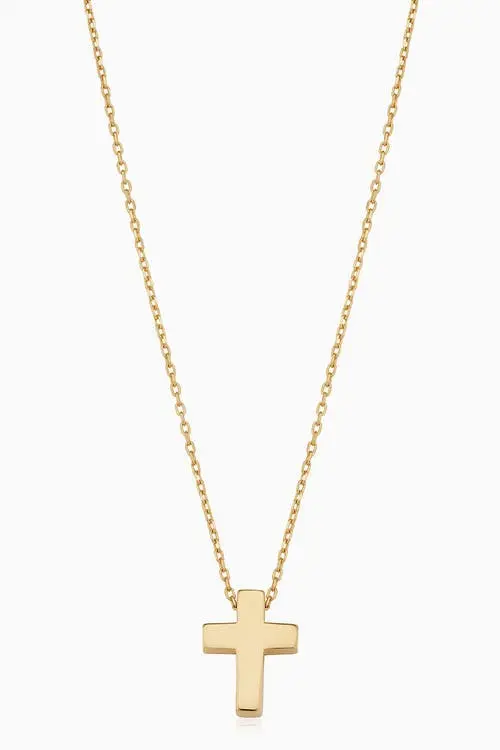 ORADINA 14k Crossroads Pendant Necklace - Yellow Gold