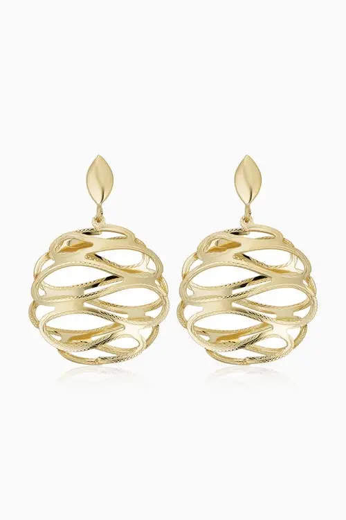 ORADINA 14k Revello Drop Earrings - Yellow Gold