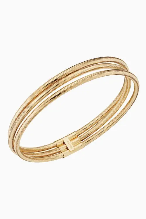 ORADINA 14k Mesh Glamour Stack Bracelet - Yellow Gold
