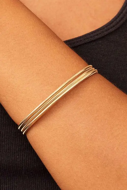 ORADINA 14k Mesh Glamour Stack Bracelet