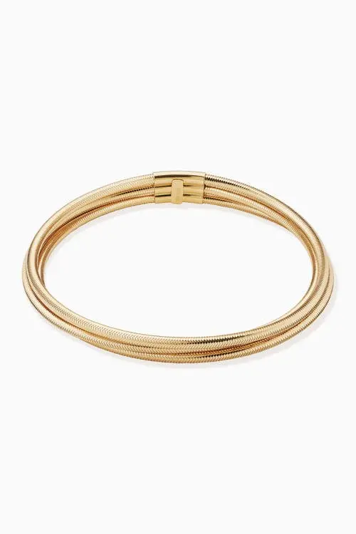 ORADINA 14k Mesh Glamour Stack Bracelet
