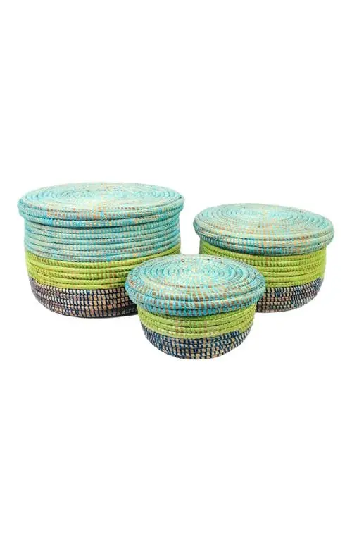 MBARE Flat Lid Storage Basketset Of 3
