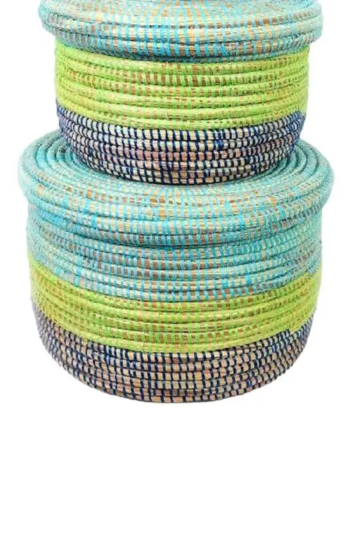 MBARE Flat Lid Storage Basketset Of 3