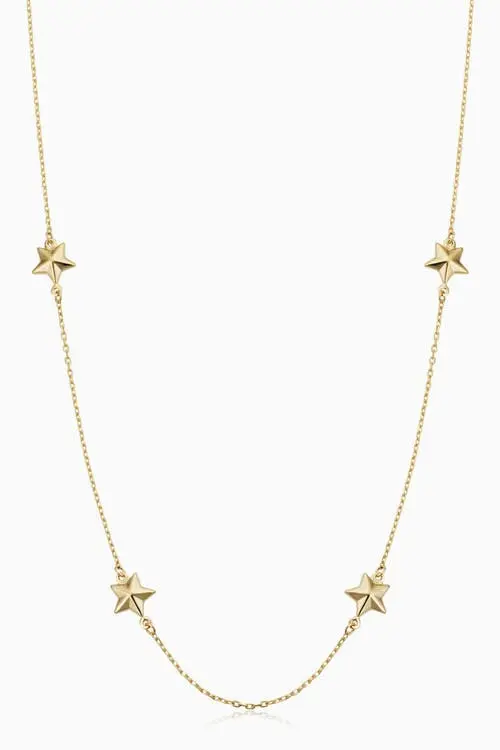 ORADINA 14k Star Station Necklace - Yellow Gold