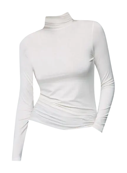 Majestic Filatures Soft Touch Long Sleeve Turtleneck - Blanc