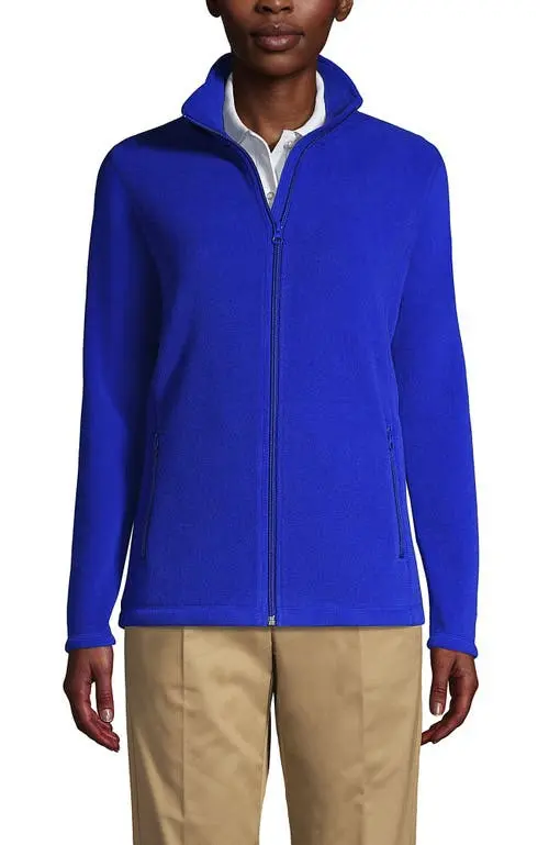 LANDS' END Full-zip Mid-weight Fleece Jacket - Cobalt