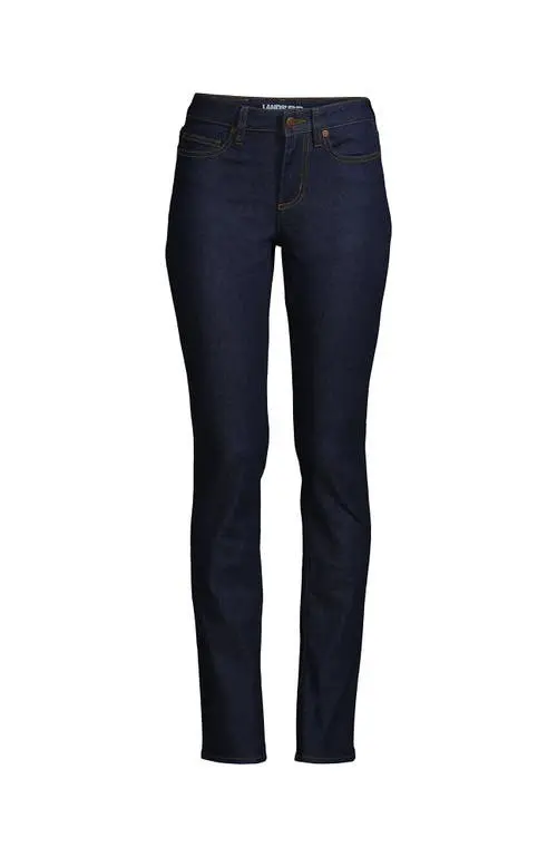 LANDS' END Recover Mid Rise Straight Leg Jeans - River Rinse