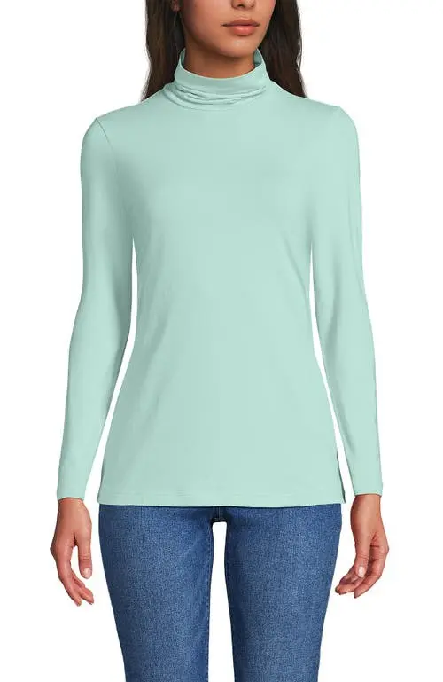 LANDS' END Long Sleeve Turtleneck - Pale Sky