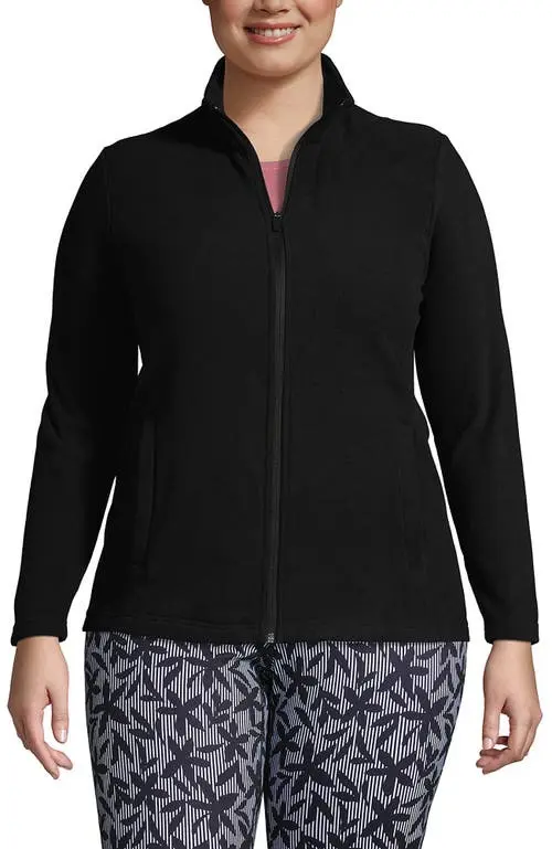LANDS' END Anyweather Fleece Full Zip Jacket - Black