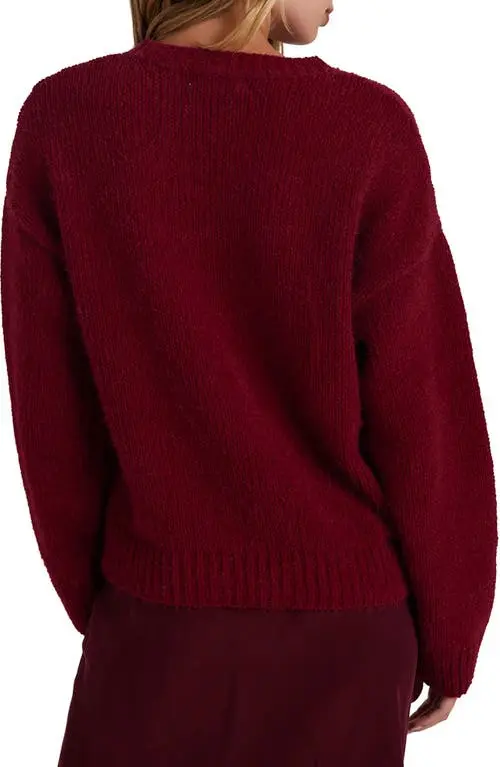 Bella Dahl Drop Shoulder Sweater - Deep Plum