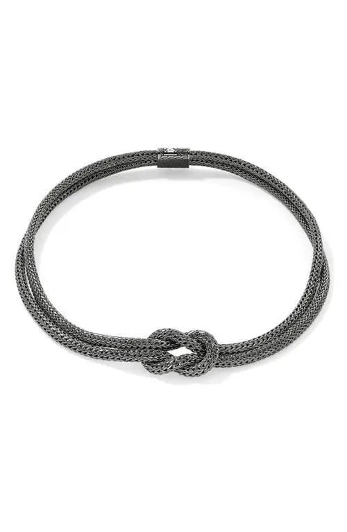 John Hardy Love Knot Necklace - Dark Silver