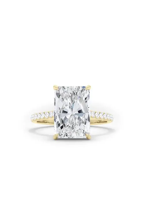 HAUTECARAT Radiant-cut Pavé Lab-created Diamond Ring - 18k Yellow Gold