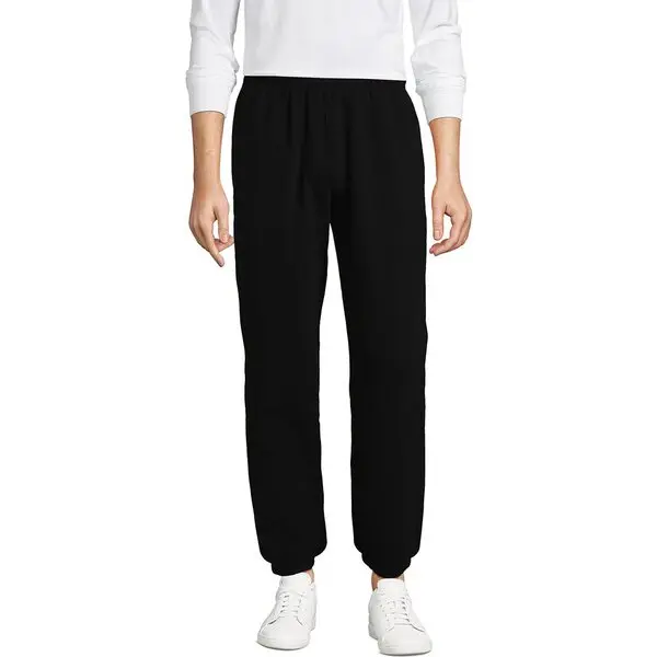 LANDS' END Fleece Back Sweatpants - Black