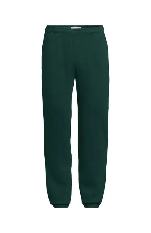 LANDS' END Fleece Back Sweatpants - Dark Evergreen
